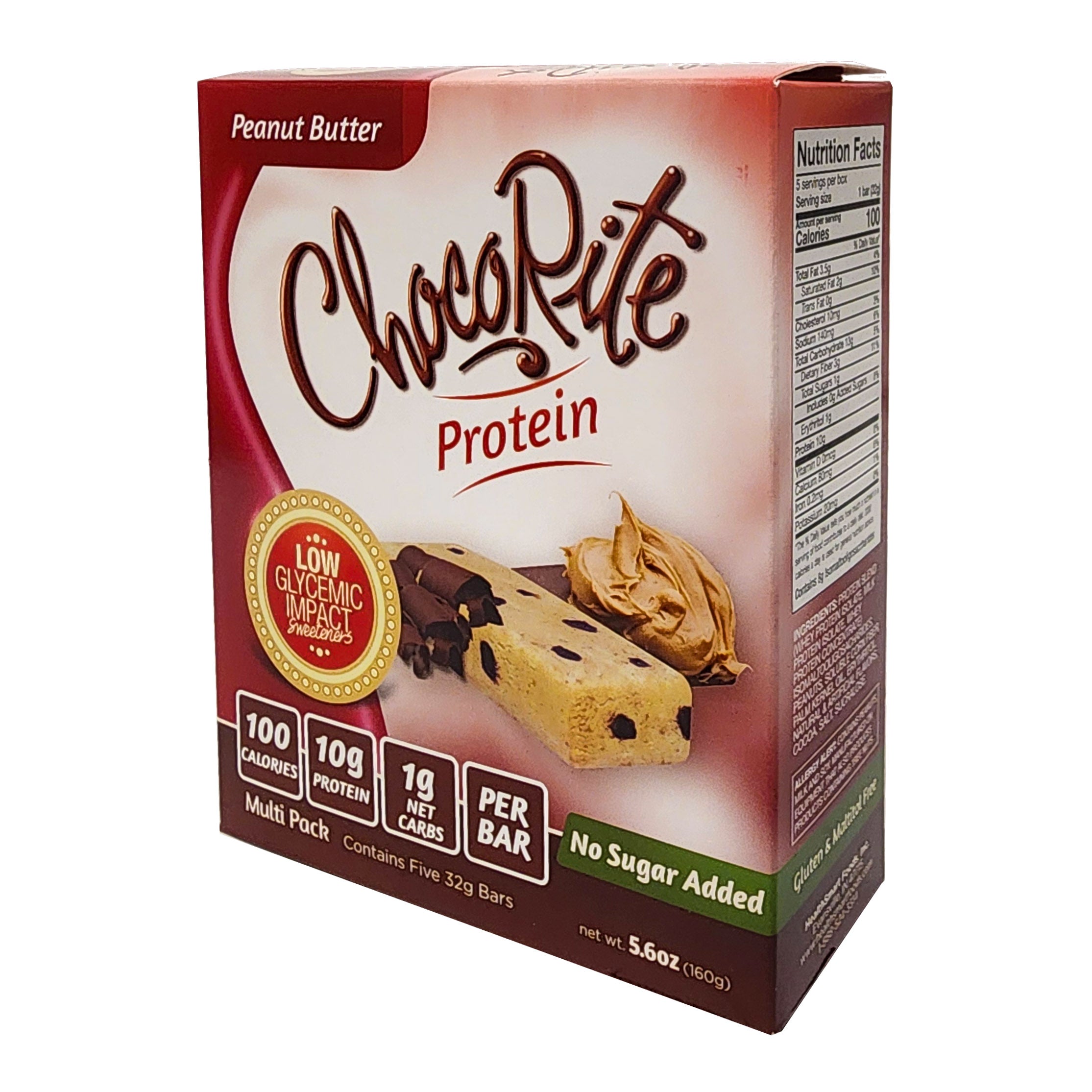 ChocoRite Peanut Butter Protein Bars Box of 5